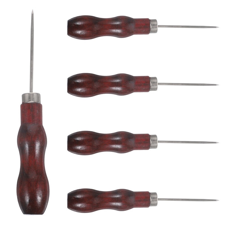 5 Pcs Craft Sewing Awl Wooden Handle Tool Kits for DIY | eBay Australia