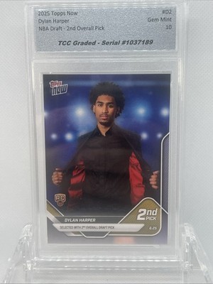2025 Topps Now Dylan Harper NBA Draft 2nd Pick TCC Graded Gem Mint 10 ...