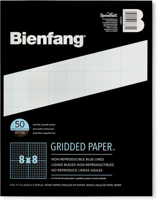 Bienfang Designer Grid Paper Pad, 8x8 Cross Section, 8.5 x 11 inches ...