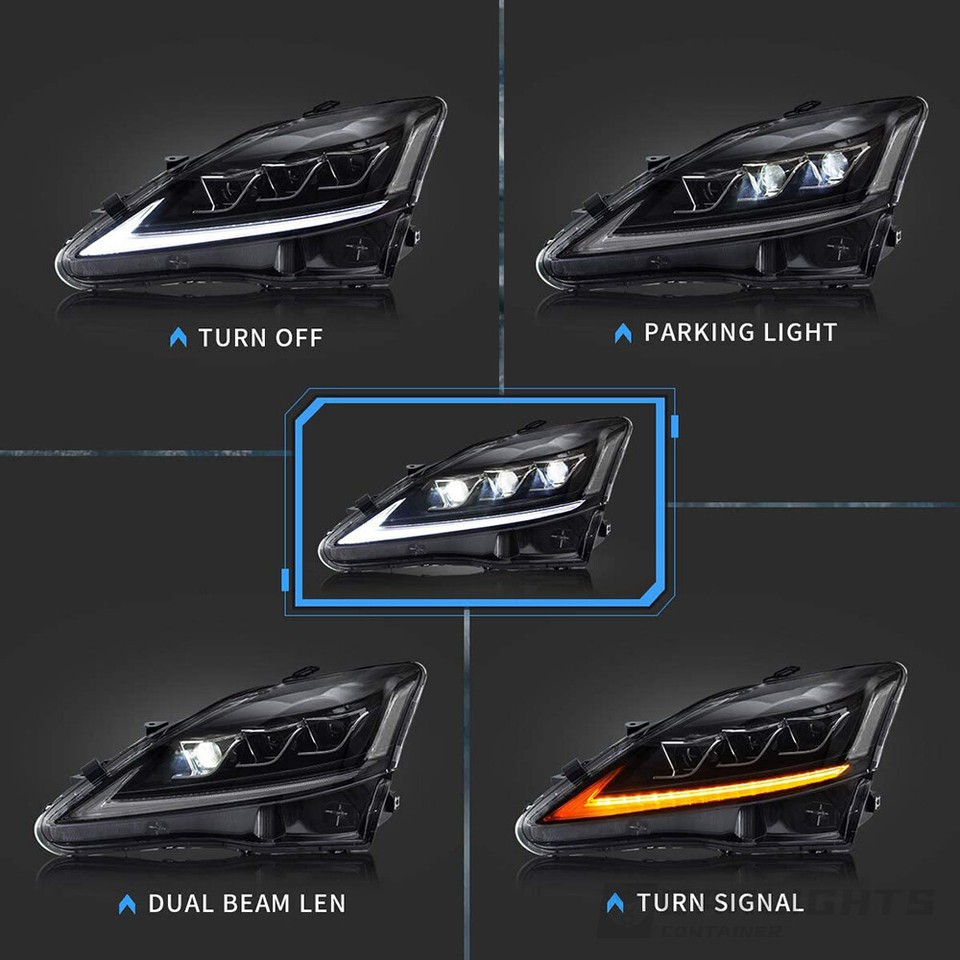 2006-2014 Lexus IS250 IS350 IS F VLAND For Headlights + LED Tail Lights ...
