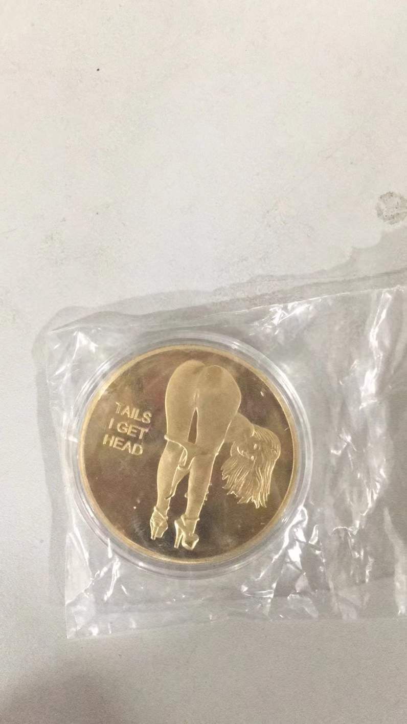 3Pcs Heads I Get Tail -Tails I Get Head Sexy Girl Flipping Coins Gold With Case | eBay
