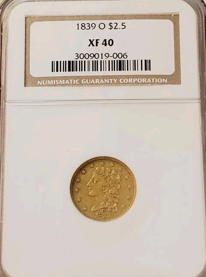 1839-O Classic Head $2.50 Gold Coin NGC XF40 New Orleans | eBay