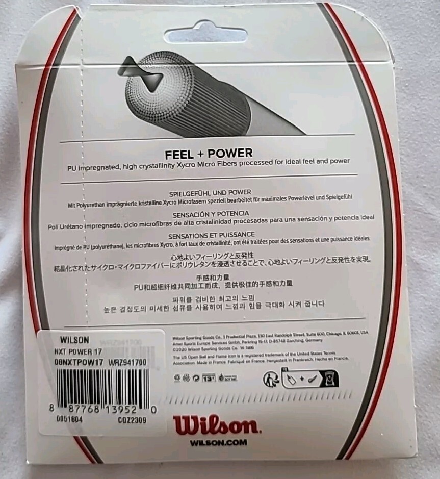 Wilson WRZ941700 NXT POWER Gauge 17 Tennis Raquet String Natural Color ...
