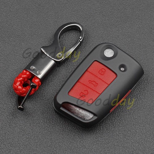 Red Car Key Fob Case Cover Chain Accessories For VW PASSAT B8 POLO GOLF ...