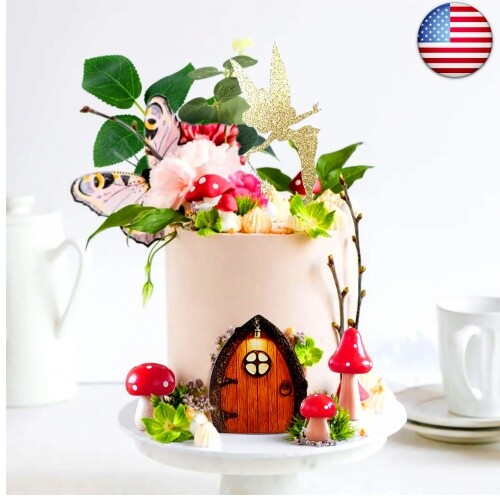 JeVenis Red Mushroom House Cake Decoration Mushroom Cake Decoration ...