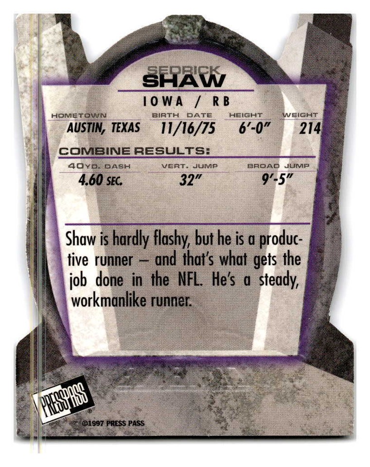 1997 Press Pass Combine Sedrick Shaw 31 | eBay