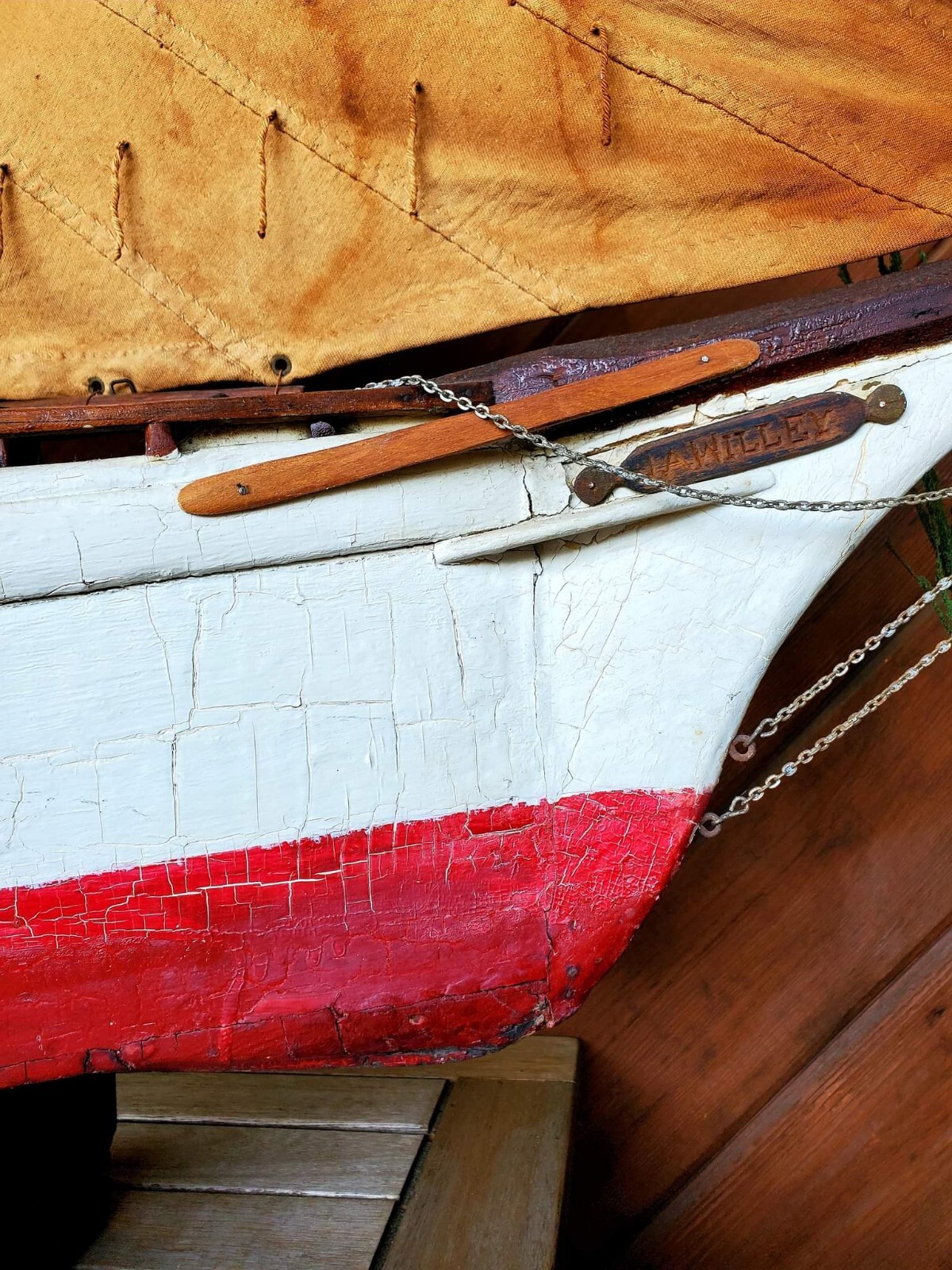 Antique HUGE 51" J.A. Willey Skipjack Chesapeake Bay Wooden Model Ship ...