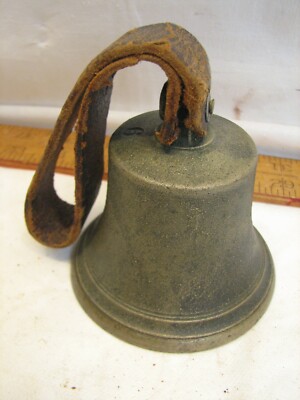 Antique Brass/Bronze Cow Farm Collar Bell Tool Goat Hand Iron Clapper 6 ...