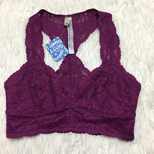 Intimately Free People Galloon Lace Bralette Racerback Plum Women XS ...