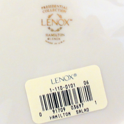 HAMILTON Salad Plate 8.25" by LENOX Fine China NEW NEVER USED made in ...