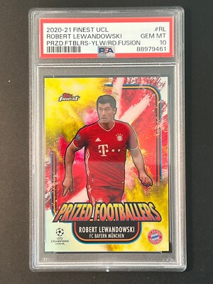 2020-21 Finest UCL Robert Lewandowski #RL PSA 10 Prized Footballers ...
