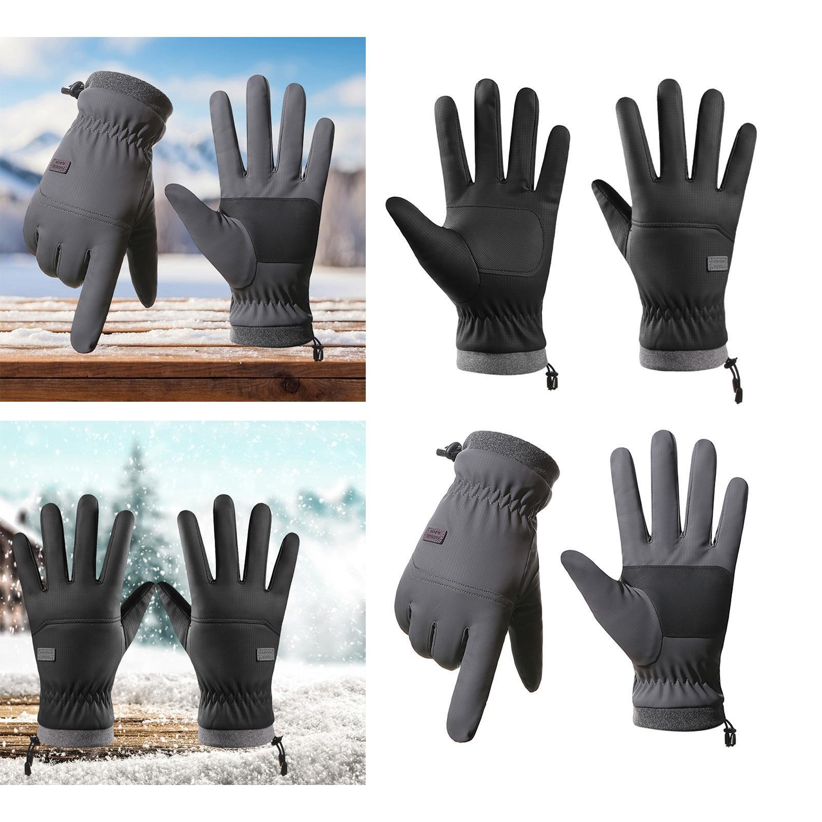 Mens Waterproof Winter Gloves Touch Screen Mittens for Skating Sports ...