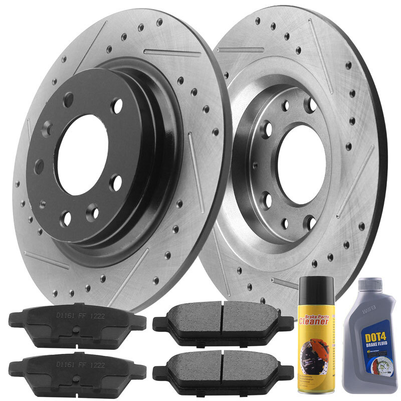 Rear Drilled & Slotted Rotors Ceramic Brake Pads for 2006-11 Ford ...