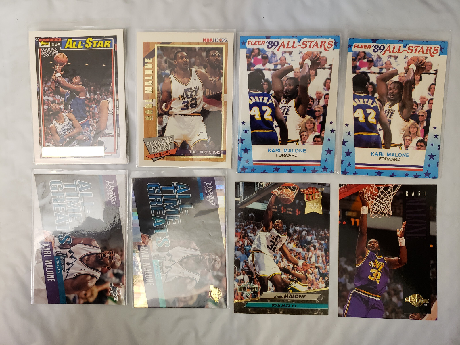 1989-90 Fleer All-Star Sticker Karl Malone & Horizon Holofoil Gold Foil ...