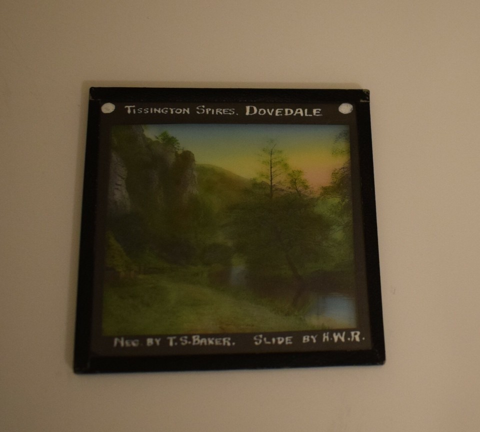 Magic Lantern Slide TISSINGTON SPIRES DOVEDALE C1949 VINTAGE PHOTO TREE ...