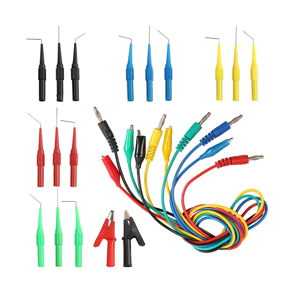 22* Automotive Back Probe Kit Multimeter Test Leads Alligator Clips ...