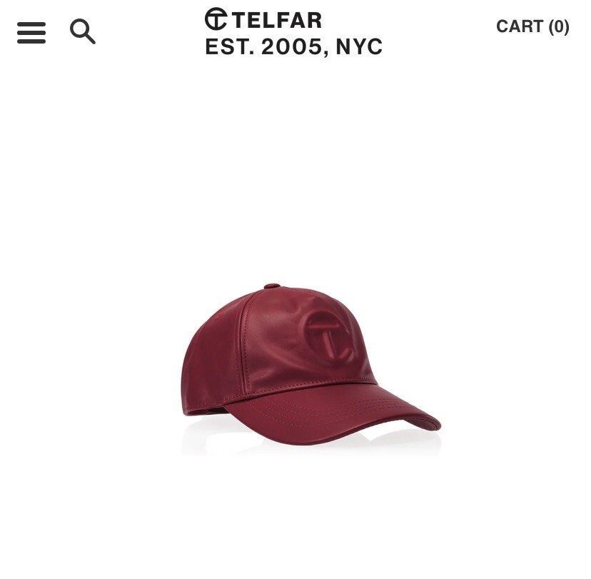 Telfar Logo Embossed Hat Vegan Leather Unisex Red Oxb… - Gem