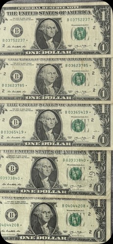 2013B Lot Of 5 Error Note Duplicate One Has Writing On Mix BEP ...