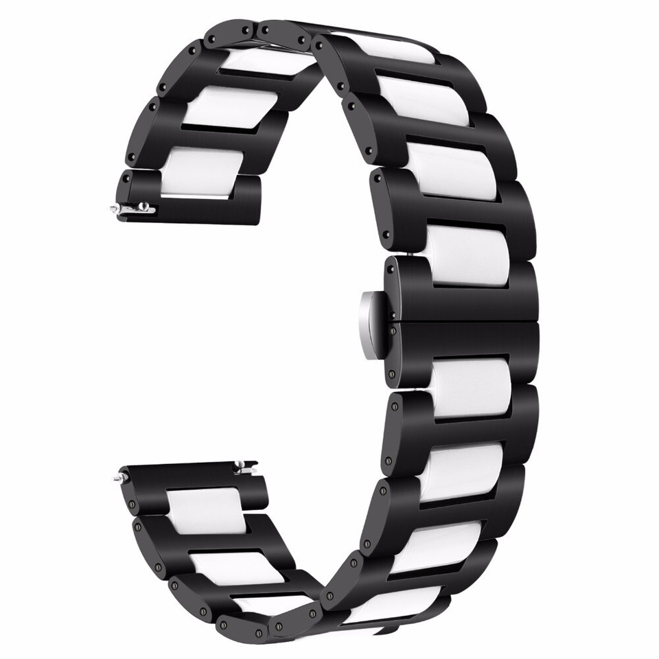 16mm 18mm 20mm 22mm Ceramic Replacement Watch Band Strap Metal Wrist ...
