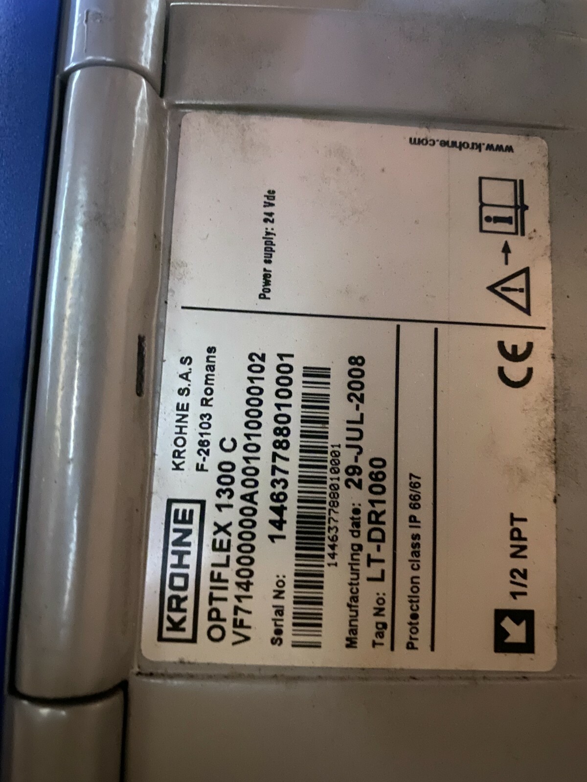 KROHNE Optiflex 1300C Guided Radar Level Meter Vf714000000a001010000000 ...