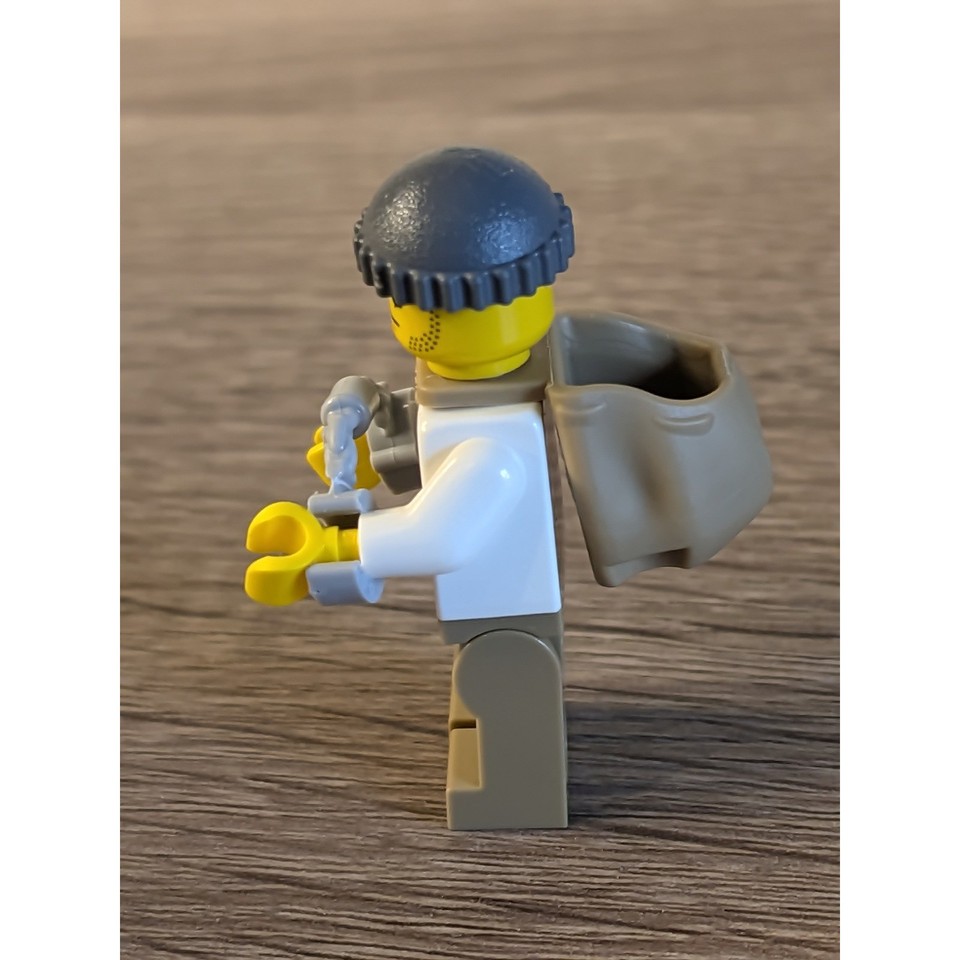 LEGO Minifigure Burglar Thief Prisoner with Backpack and Handcuffs | eBay