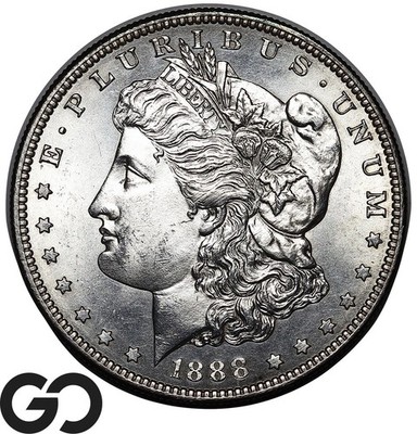 1888-S Morgan Silver Dollar Coin, Razor Sharp Solid Gem Brilliant ...