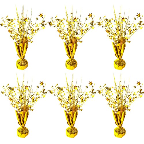 6 Pack Metallic Foil Spray Centerpiece Star Table Decoration Burst ...