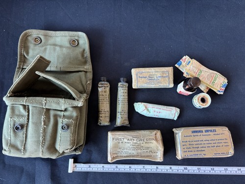 WW2 US Military Jungle First Aid Pouch JA Shoe 1944 With Contents | eBay