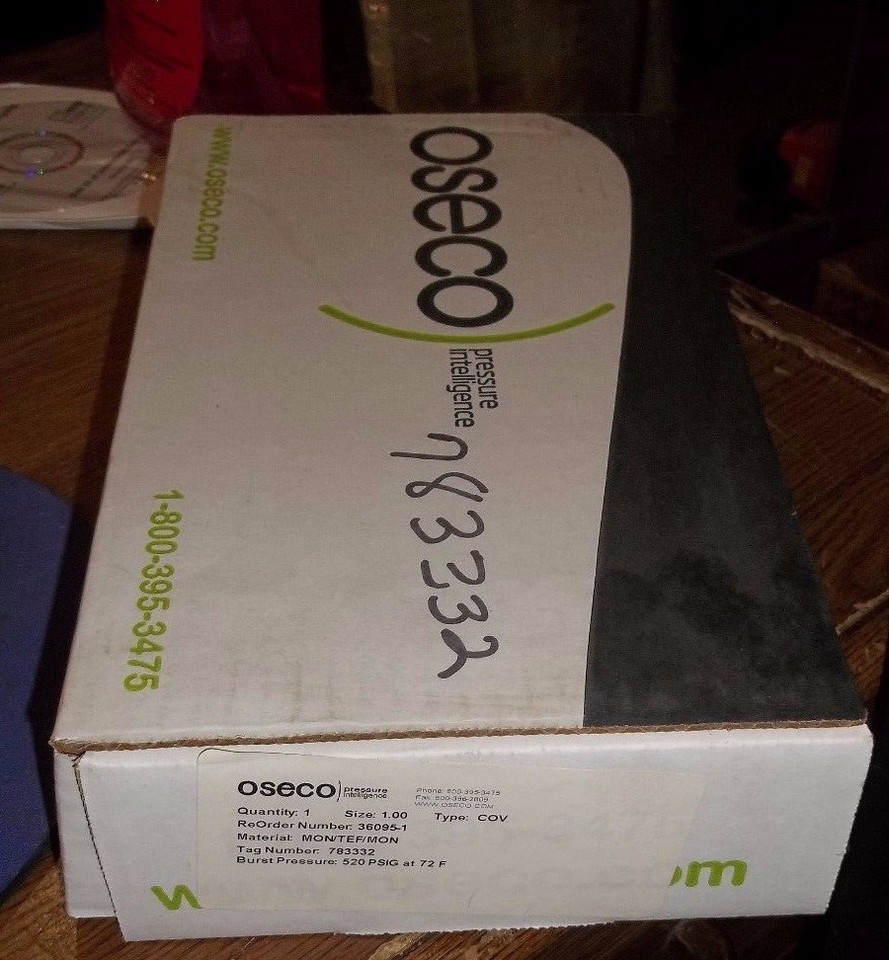 OSECO 1" COV 36095-1 MON/TEF/MON 783332 520PSIG 72F RUPTURE DISC DISK ...