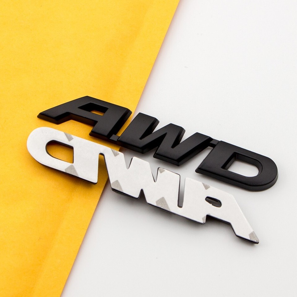 2Pcs Matte Black Metal Small AWD Emblem 4wd Off Road Logo Racing Coupe ...