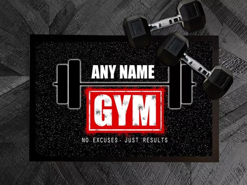 Personalised Home Gym work out room door mat - Door mat Gym accessories ...