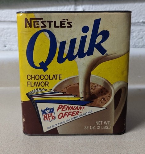 RARE 1973/1974 Nestle Quik Tin With NFL Pennant Offer | eBay