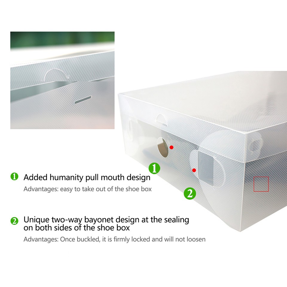 20pcs Shoe Box Organizer Transparent Foldable Shoes Storage Box Plastic ...