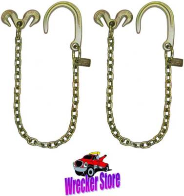 Set of 2- 3' Ultimate Rear Axle Chain with J Hook for Tow Truck ...
