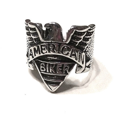BIKER RING AMERICAN EAGLE STAINLESS STEEL SIZE 11 motorcycle club mc ...