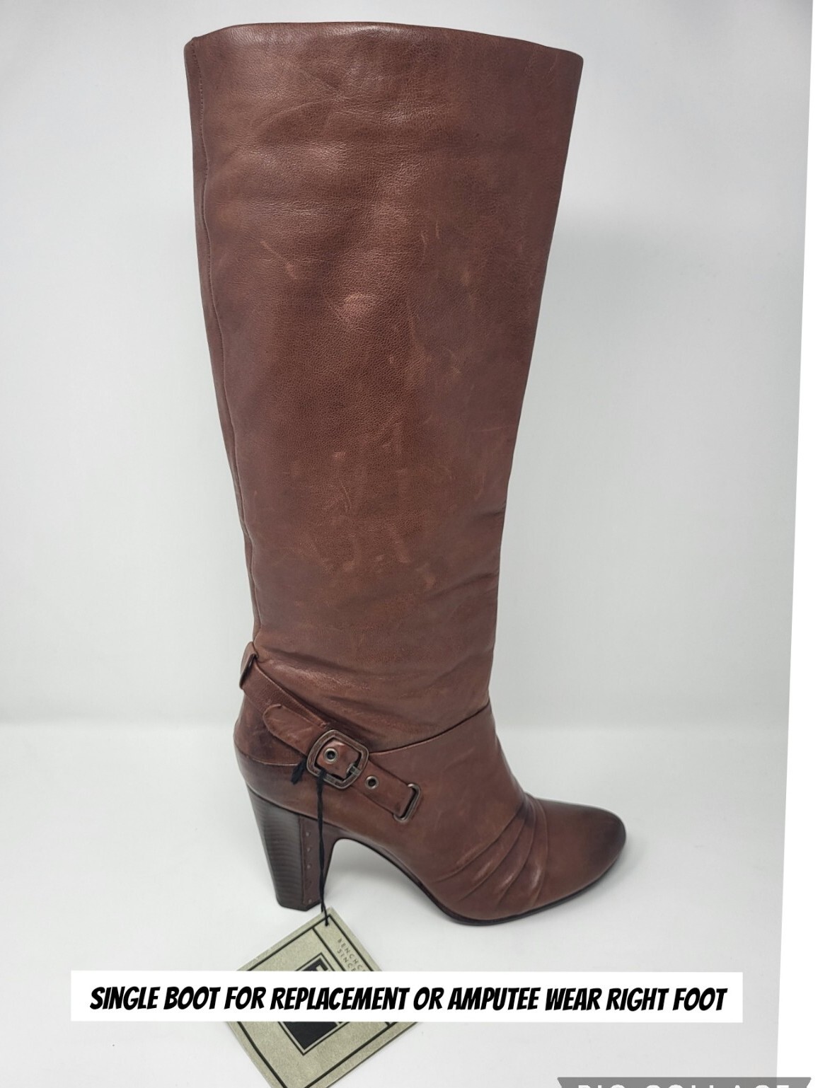 1 Frye Women Single Bethany Strappy Leather Heeled Tall Right Boot 10M ...