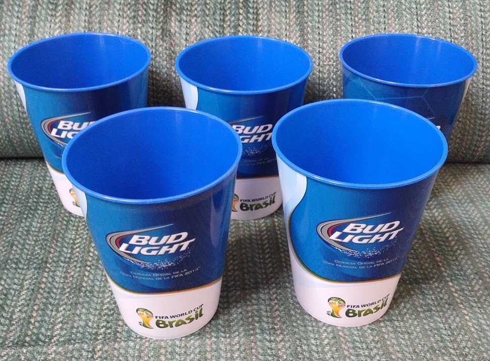 2014 FIFA World Cup Brasil Brazil Plastic Bud Light Beer Cups Lot of 5 ...