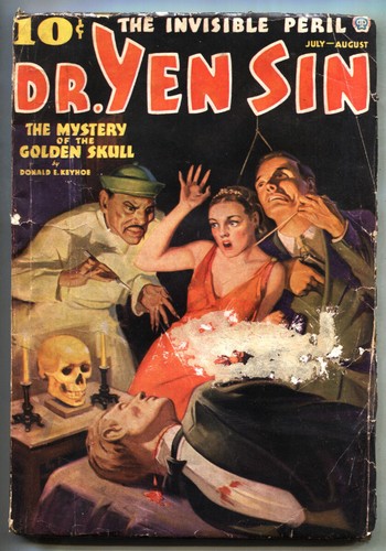 Dr. Yen Sin #3-July 1936-Asian menace-deacpitation-skull cover-WILD ...