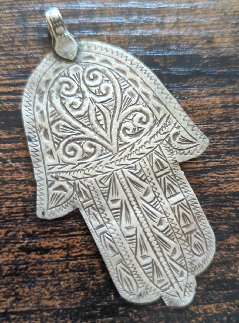 Authentic Antique Hamsa Moroccan Berber Talisman Pendant Hand of Fatima ...