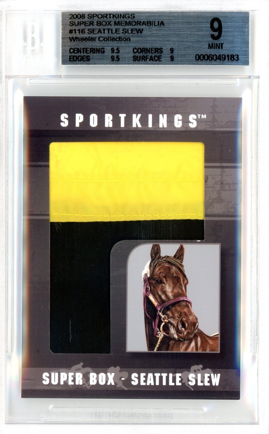 2008 SPORTKINGS SEATTLE SLEW SUPER BOX MEMORABILIA 1/1 #116 GRADED BGS ...