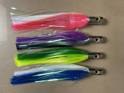 Ilander Style Offshore Trolling Lures Fishing Skirts Large 4 PK Wahoo ...