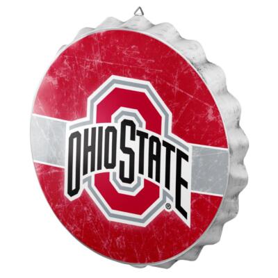 Ohio State Buckeyes 13.5 Inch Metal Distressed Bottle Cap Sign [NEW ...
