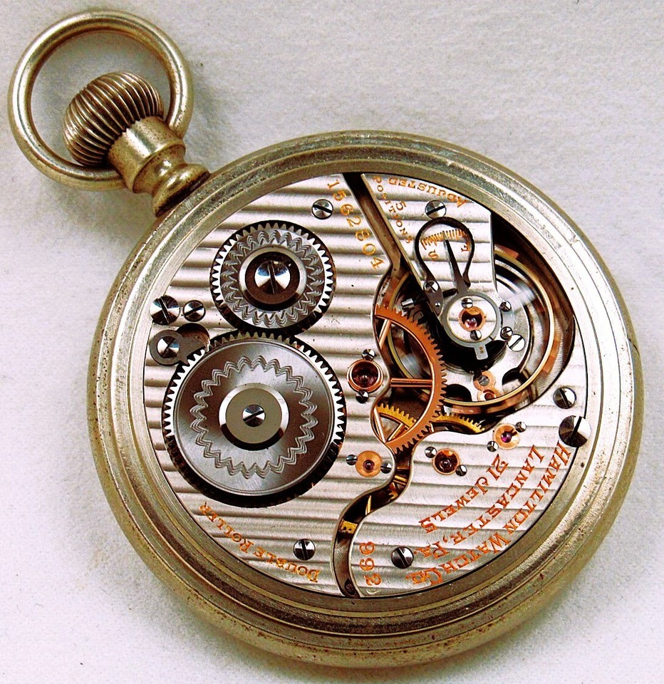 16s Hamilton Model 992 Railroad 21J Highly Damask Salesman Pocket Watch ...