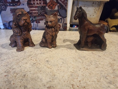 Vintage Priory Castings Cat Dog And Horse Ornament Figurine | eBay UK