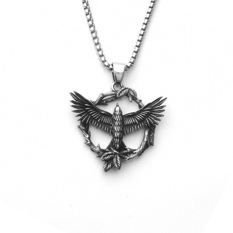 Men Titanium Eagle Pendant With Chain Retro Stainless Steel Necklaces ...