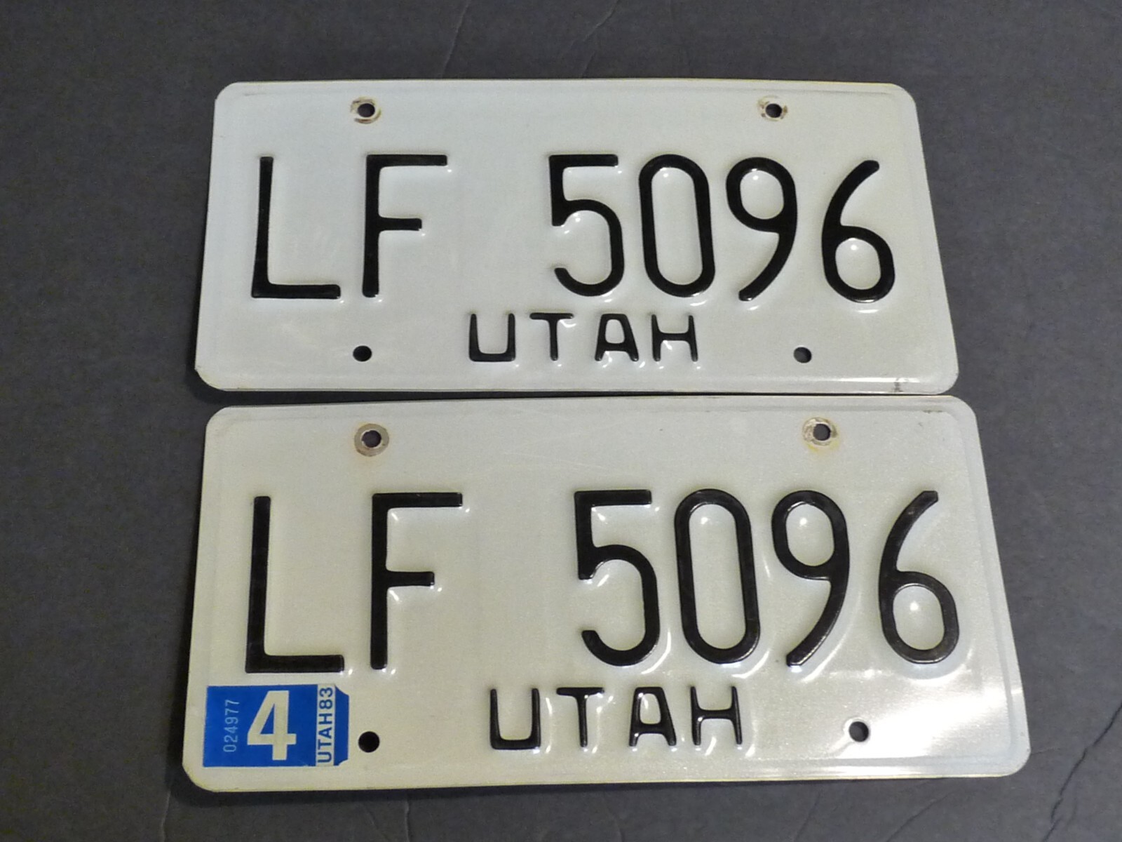 Pair of UTAH License Plates 1970s LF 5096 1983 Sticker | eBay