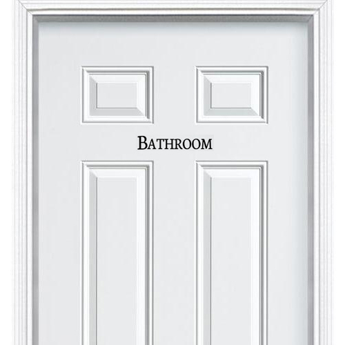 Bathroom Door Wall Decal for Decorative Bath Shower Room Door Sign Art ...