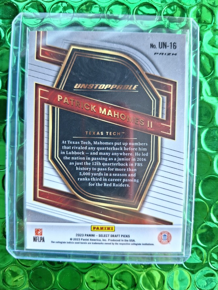 2023 panini select draft picks patrick mahomes unstoppable silver prizm ...