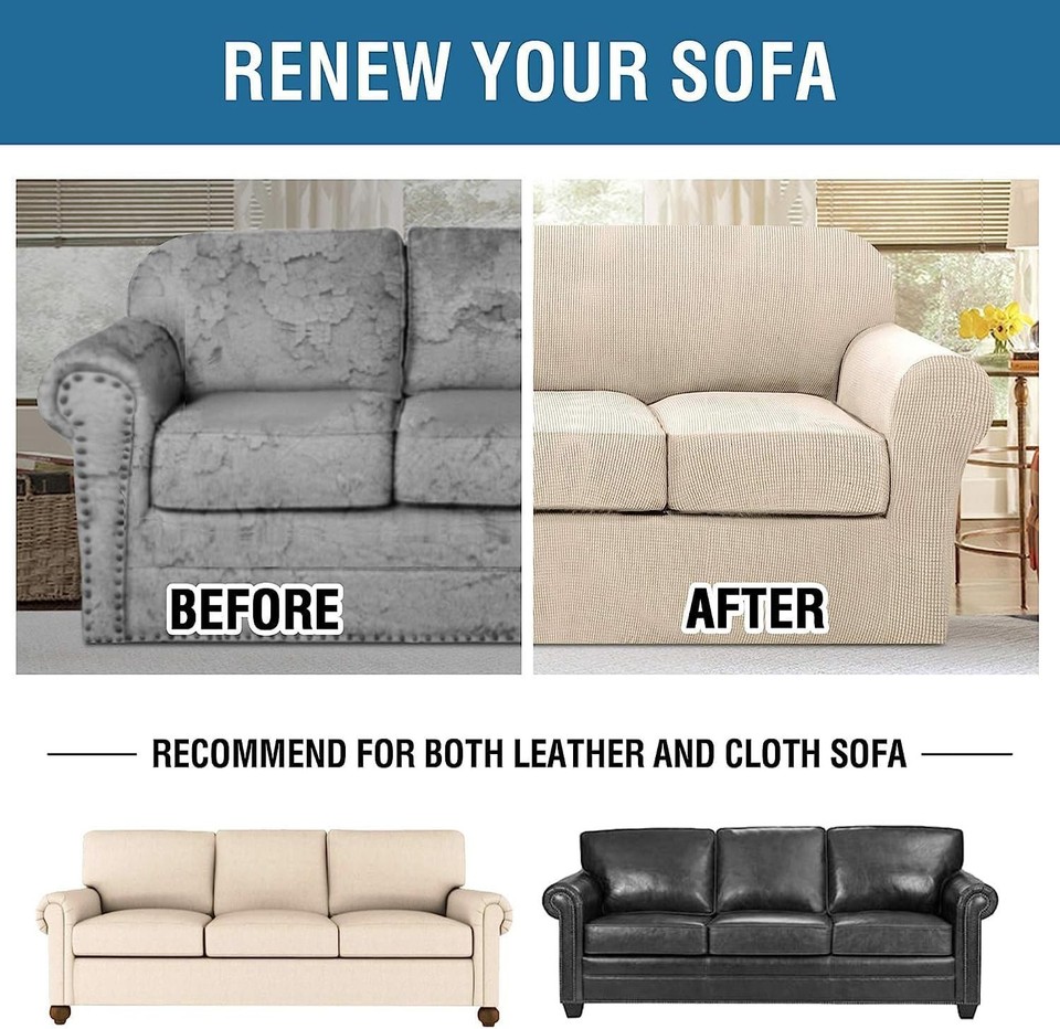 Machine Washable Stretch Sofa Cover Set - Protect Your XL Couch in ...