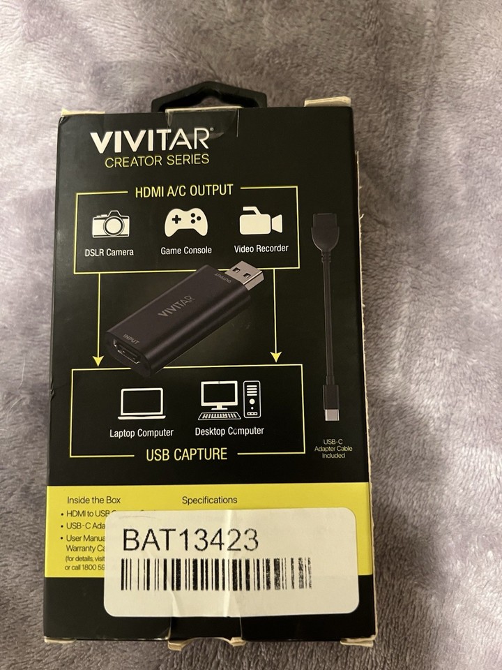 Vivitar Creator Series Video Capture Card HDMI To USB With USB-C ...